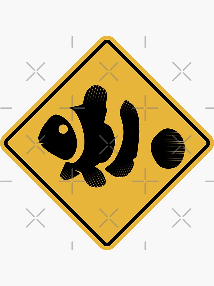 "Clownfish Reef Fish Road Sign" Sticker for Sale by GEEK-FACTORY-EU ...