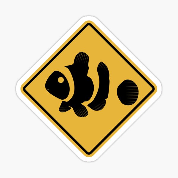 "Clownfish Reef Fish Road Sign" Sticker for Sale by GEEK-FACTORY-EU ...