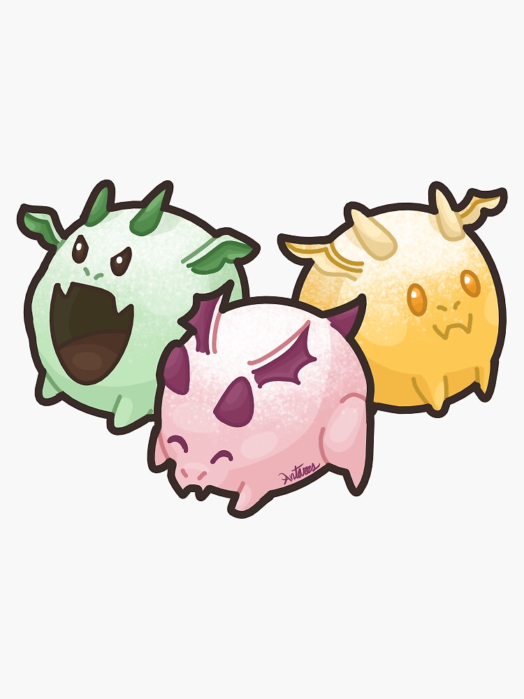 "Mochi Dragons" Sticker for Sale by AntaresFallsArt | Redbubble