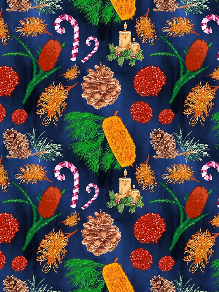 "Beautiful Australian Native Christmas Pattern" Scarf by annaleebeer ...