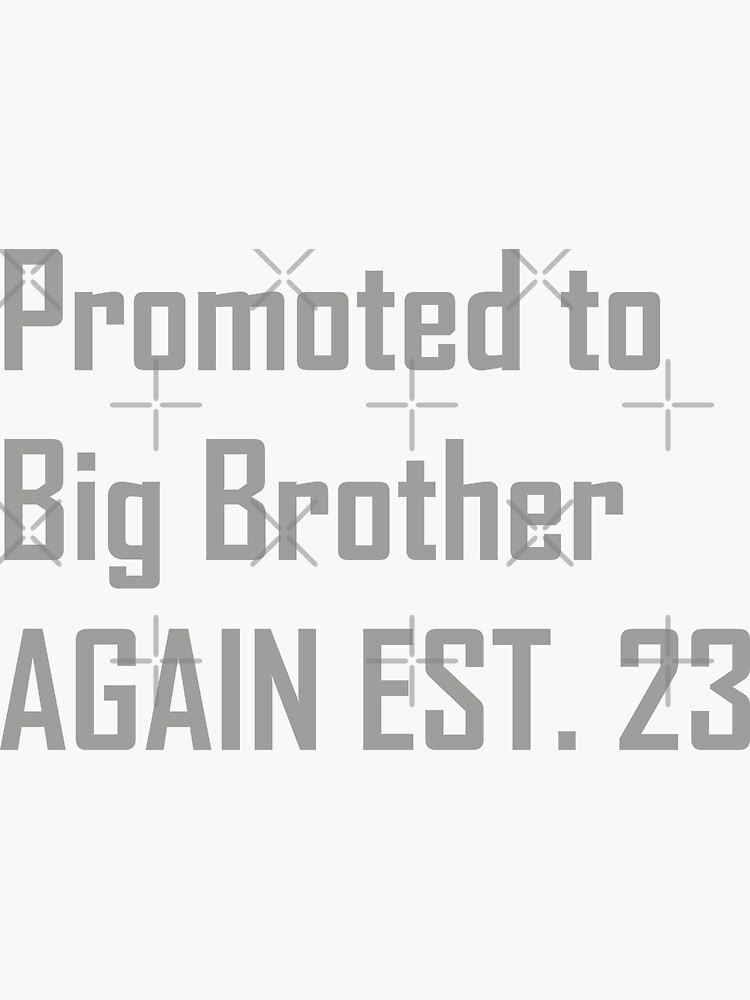 Promoted To Big Brother Again 2023 Sticker For Sale By Youzars Arts