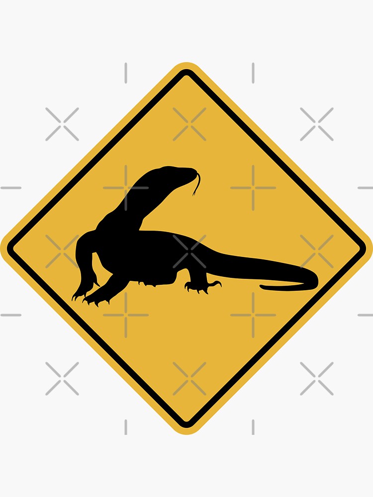 "Monitor lizard Goanna Road Sign" Sticker for Sale by GEEK-FACTORY-EU ...