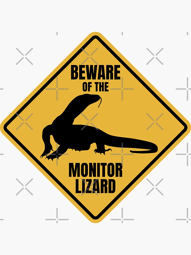 "Monitor lizard Goanna Road Sign" Sticker for Sale by GEEK-FACTORY-EU ...