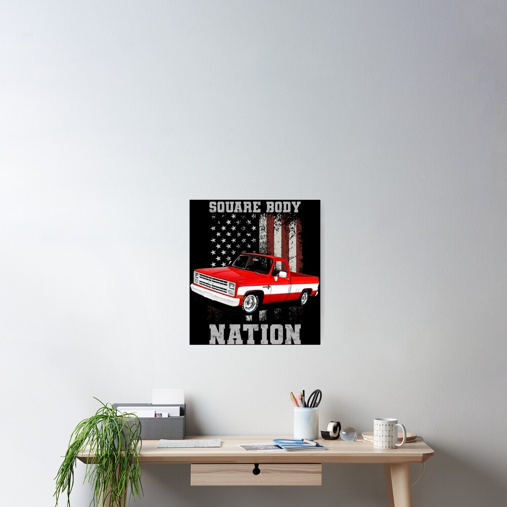 "Chevy Silverado C10 K10 C30 Square Body Pickup Truck " Poster for Sale ...