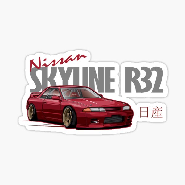 " Nissan Skyline R32, JDM Car" Sticker for Sale by T-JD | Redbubble