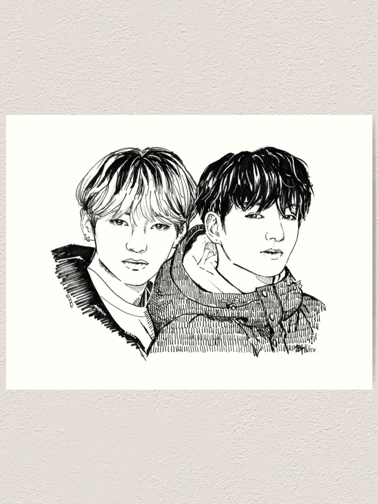 "VKook inktober" Art Print for Sale by kharys | Redbubble