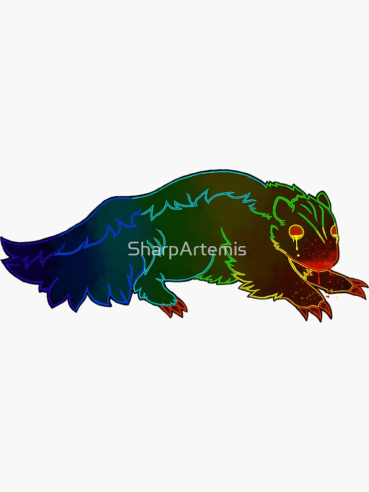 "Rainbow Badger" Sticker for Sale by SharpArtemis | Redbubble