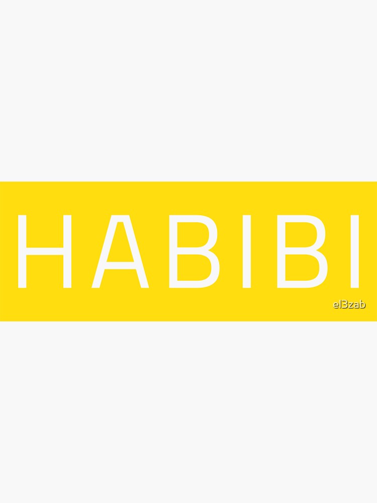 "Habibi with yellow background " Sticker for Sale by el3zab | Redbubble