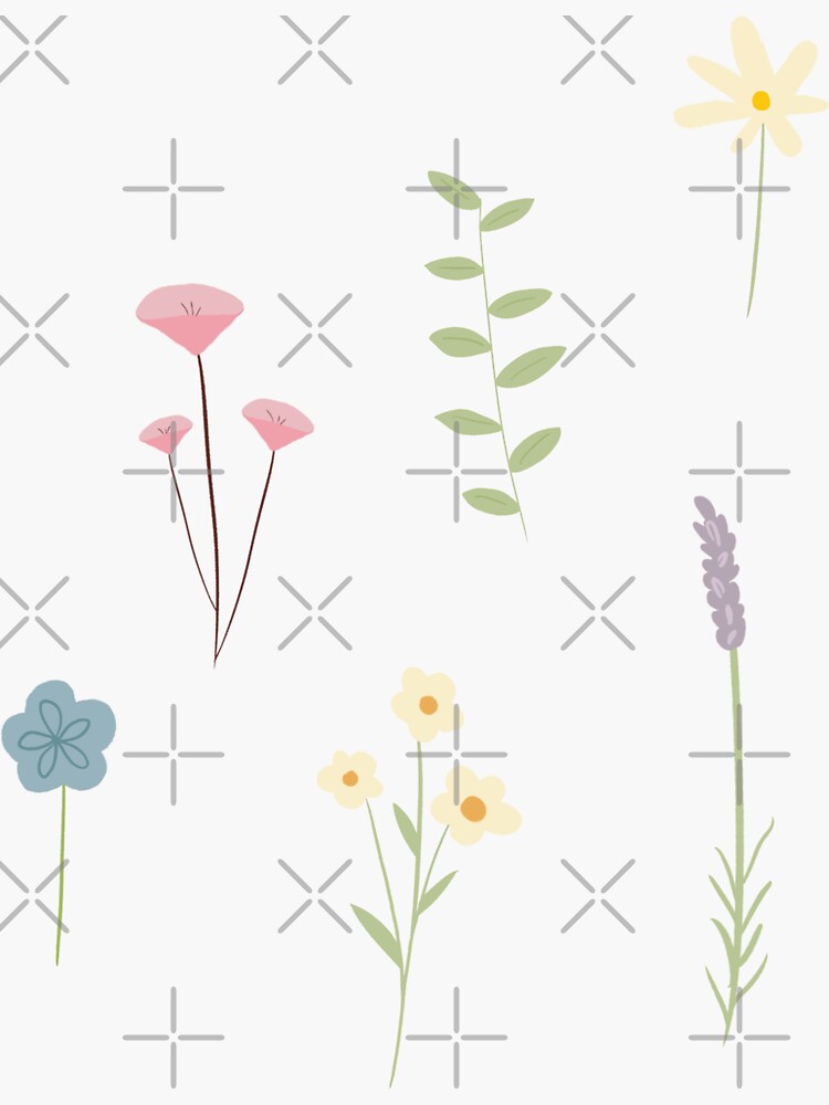 "Spring Flower Sticker (medium)" Sticker for Sale by MyStay | Redbubble