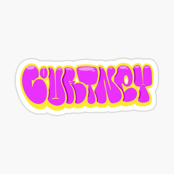 "Pink Courtney Name Tag" Sticker for Sale by ArtByNabes | Redbubble