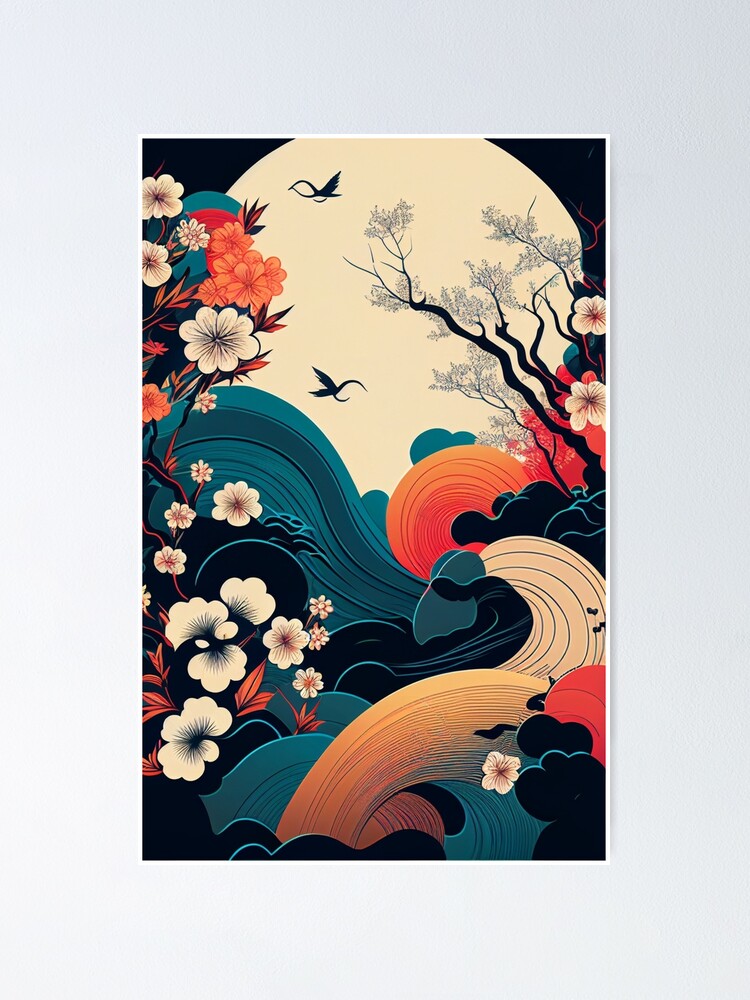 "Abstract Japanese art" Poster for Sale by Logic72 | Redbubble