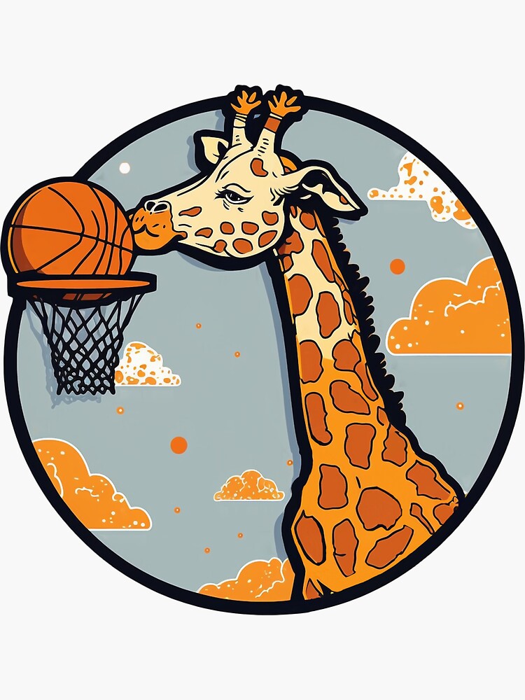 "Basketball Giraffe" Sticker for Sale by sparktalyst | Redbubble
