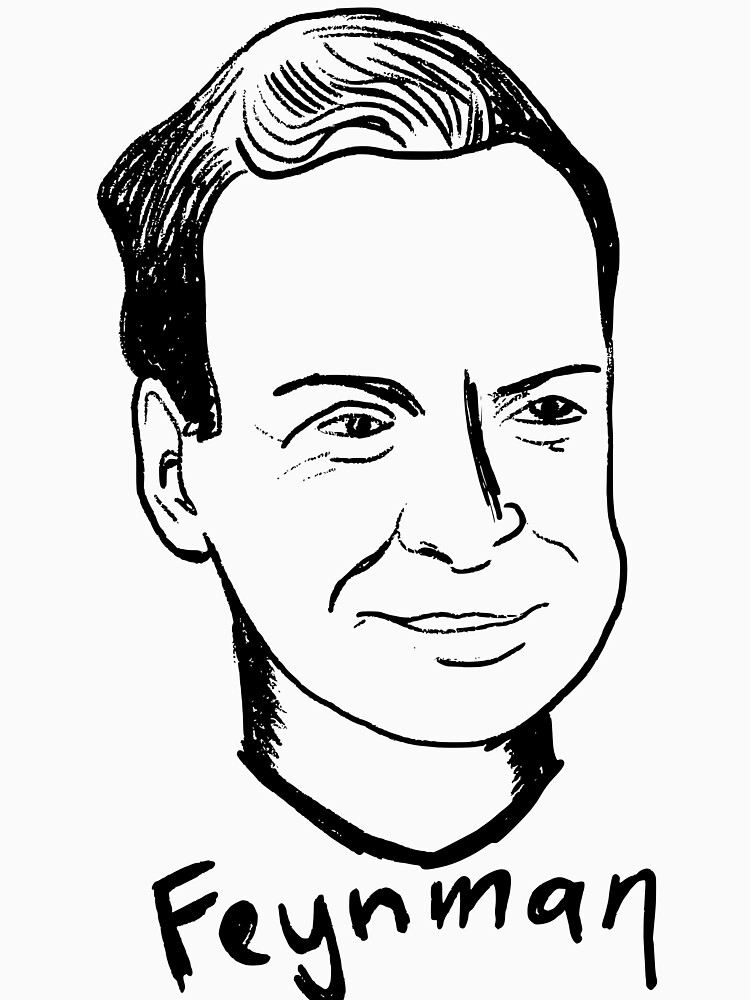 "Richard Feynman Artwork" T-shirt for Sale by nerdkunst | Redbubble ...