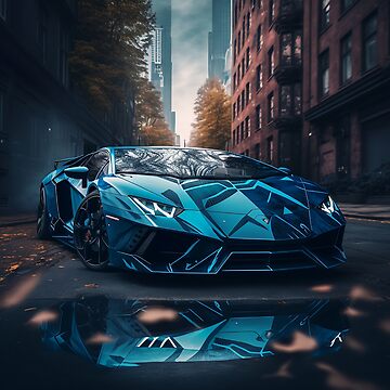 "Blue Lambo" Poster for Sale by Thedesignerarts | Redbubble