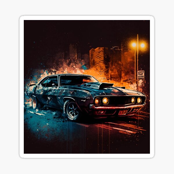 "American Super Car" Sticker for Sale by MyFavorTee | Redbubble