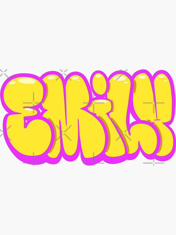 "Yellow Emily Name Tag" Sticker for Sale by ArtByNabes | Redbubble