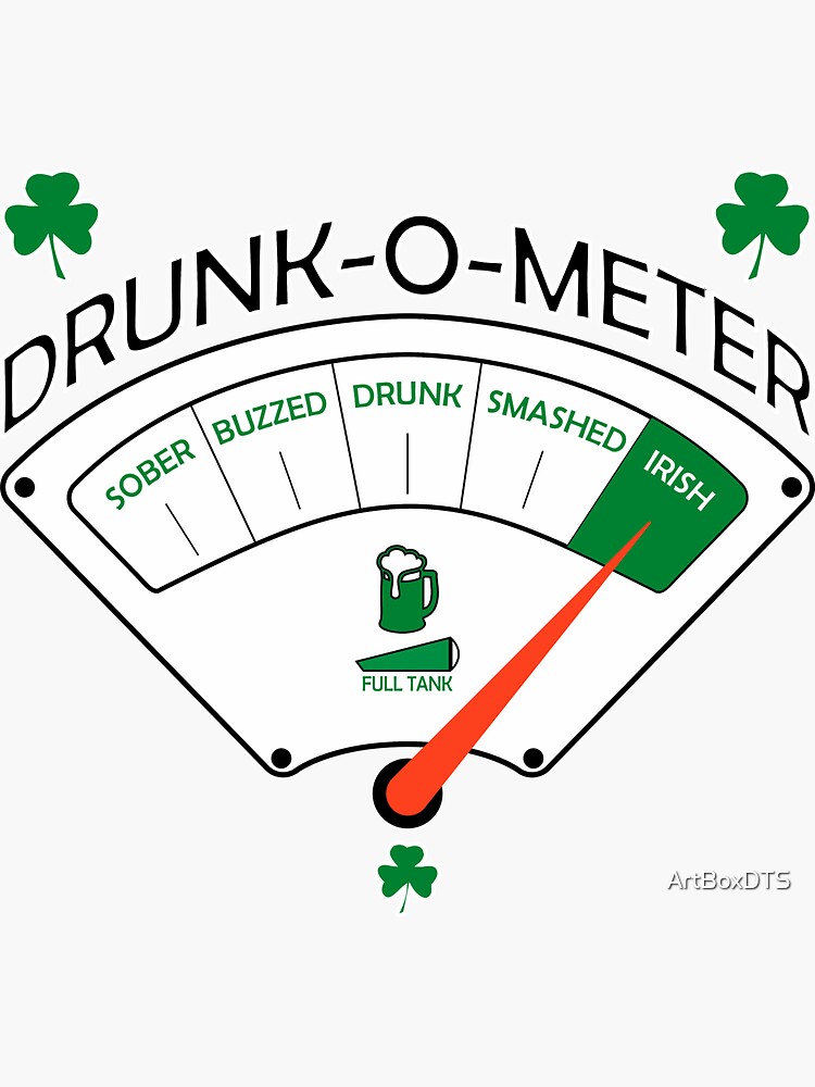 "Drunk-O-Meter" Sticker for Sale by ArtBoxDTS | Redbubble