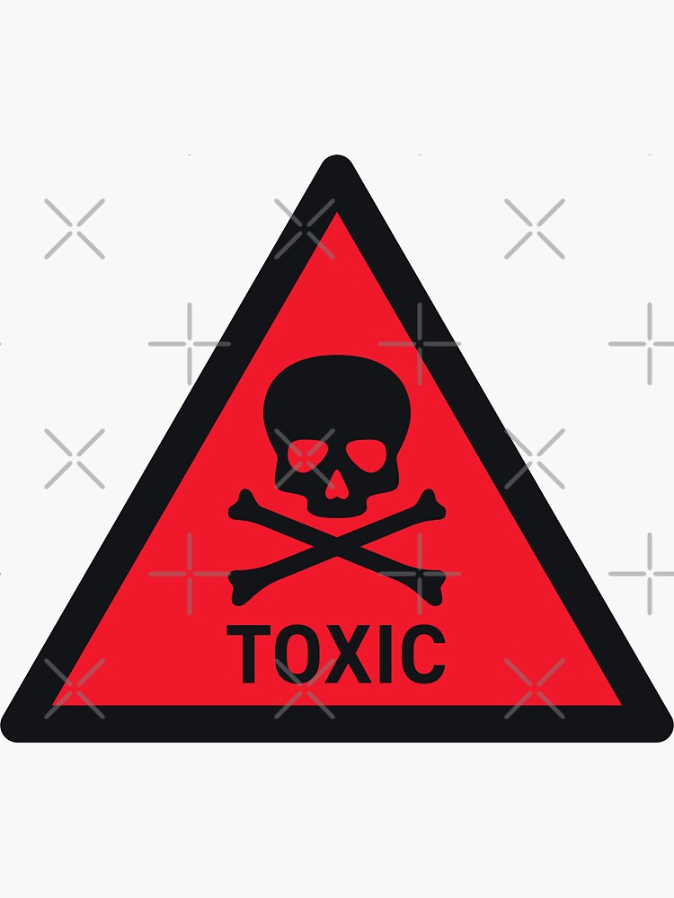 "Toxic Safety Warning Sign Triangle With Text Red" Sticker for Sale by ...