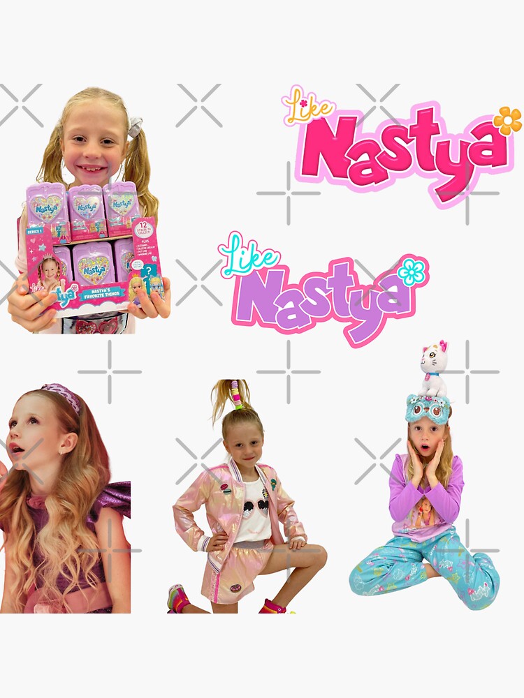 "Gorgeous like nastya Captivating Surprised Expressions | like nastya doll and logo" Sticker for ...