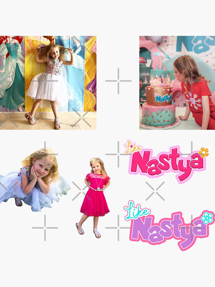 "like nastya red pink dress nastya chilling and playing with her hair ...