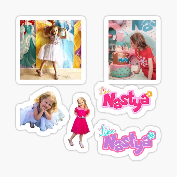 "like nastya red pink dress nastya chilling and playing with her hair ...