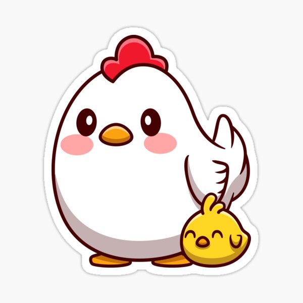 "Cute Chicken Hen With Chick" Sticker for Sale by MerchPrints | Redbubble