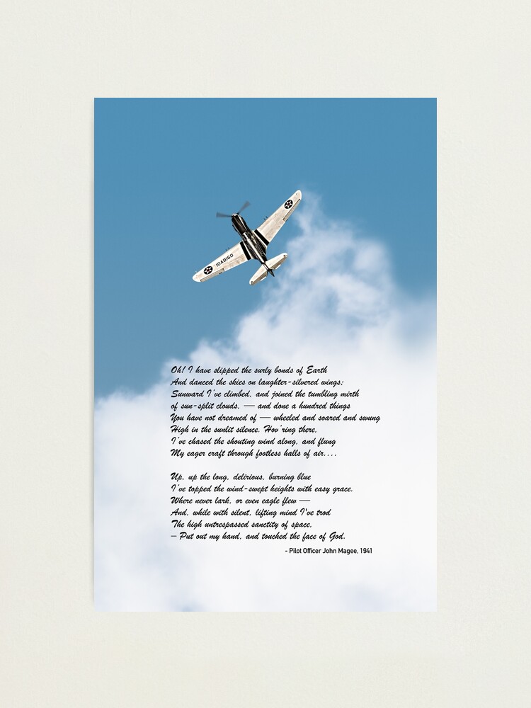 "Silver P-40 High Flight poem" Photographic Print by garyeason | Redbubble