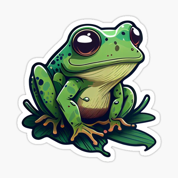"Cute frog Sticker, Cartoon Style" Sticker for Sale by twosizmedia ...