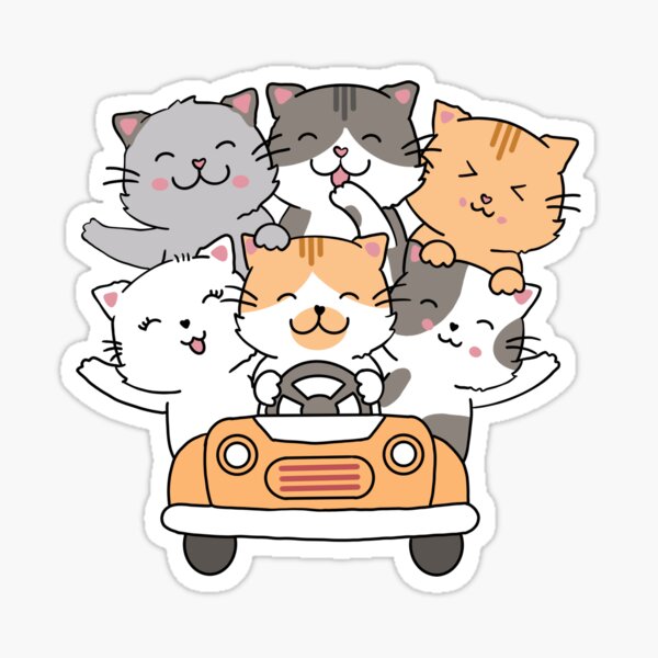 "cute cat driving" Sticker for Sale by DestinyComplex | Redbubble