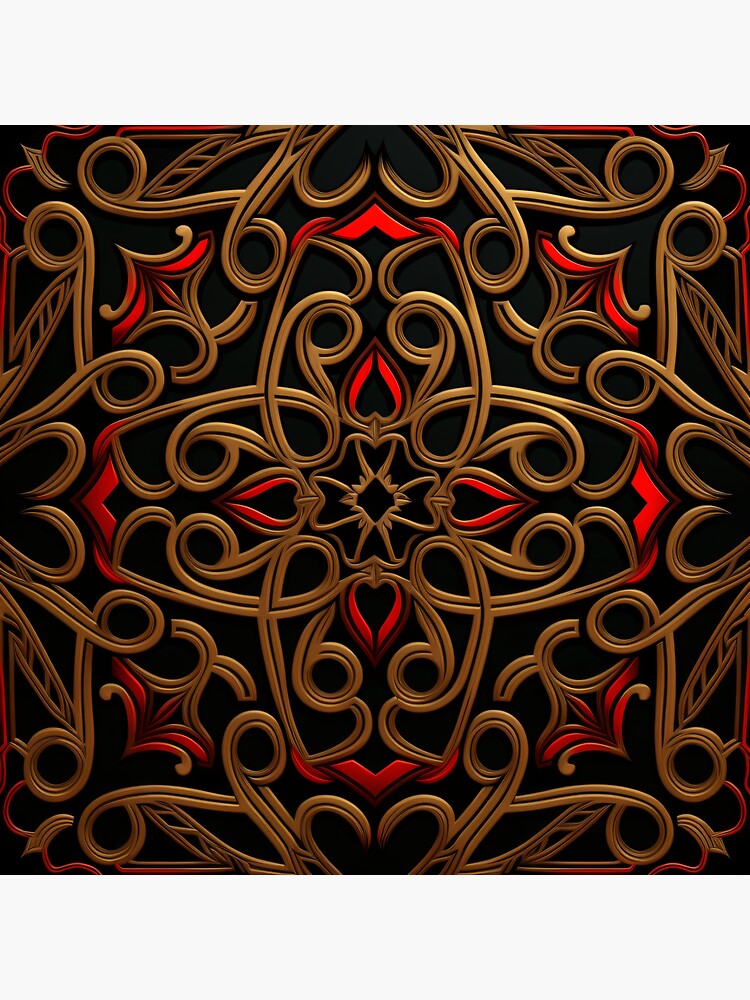 "Red and Bronze Ancient Metal Pattern Twisted" Sticker for Sale by ...