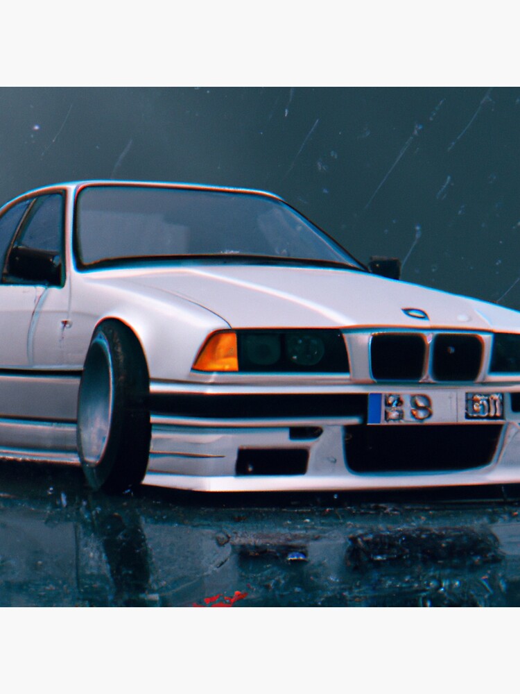 "White E36 Digital Art" Sticker for Sale by UlfgardeKeep | Redbubble