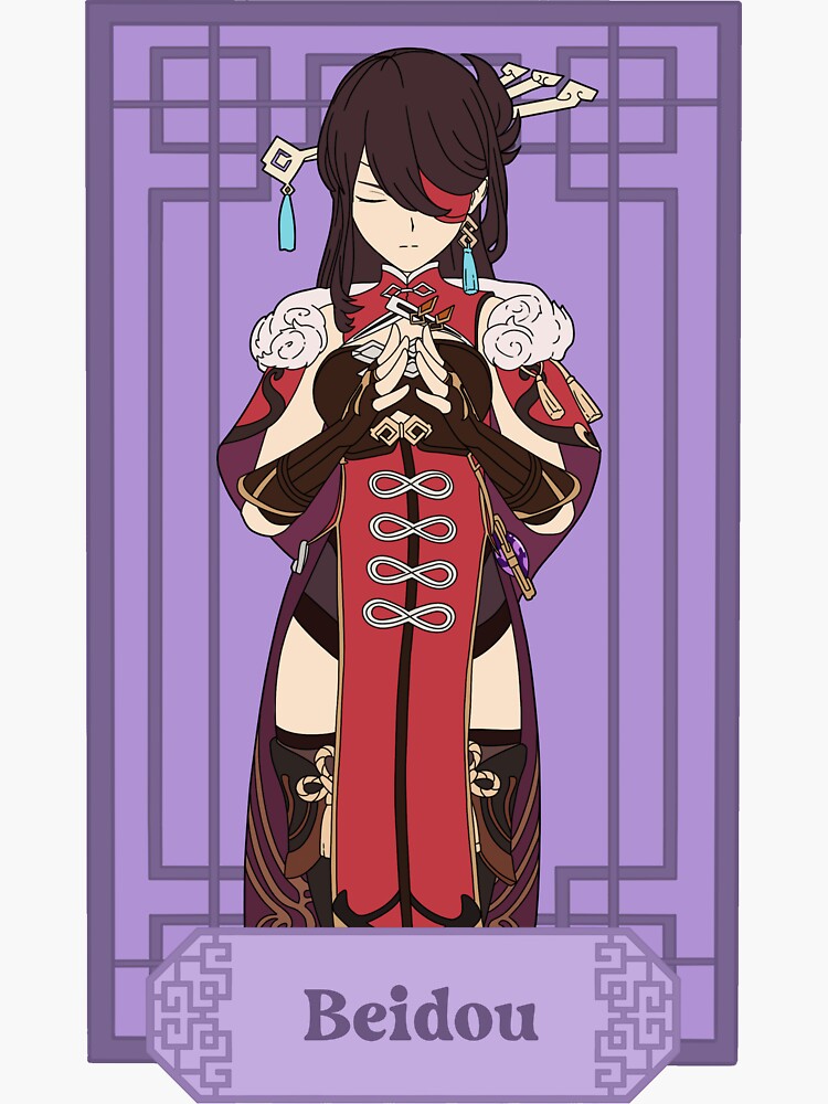 "beidou genshin impact" Sticker for Sale by SAN- | Redbubble