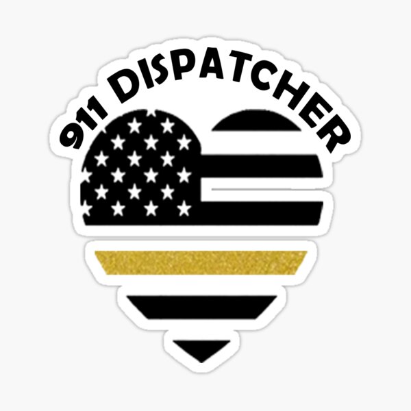 "Vintage 911 Dispatcher Thin Gold Line" Sticker for Sale by Masaw ...