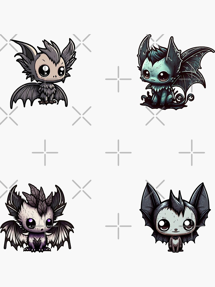 "Goth Bat / Emo Bat / Cute Bat / Kawaii Bat / Bat Sticker Pack - 002" Sticker for Sale by ...