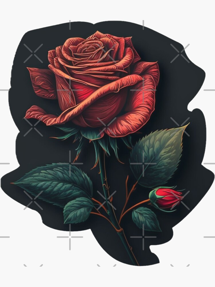 "Rose Sticker in the Style of Vincent Di Fate" Sticker for Sale by ...