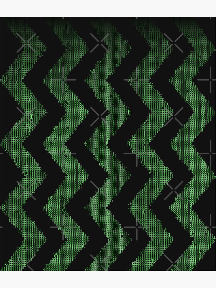 Zig Zag Lines Matrix Green Sticker For Sale By Kleinestar Redbubble