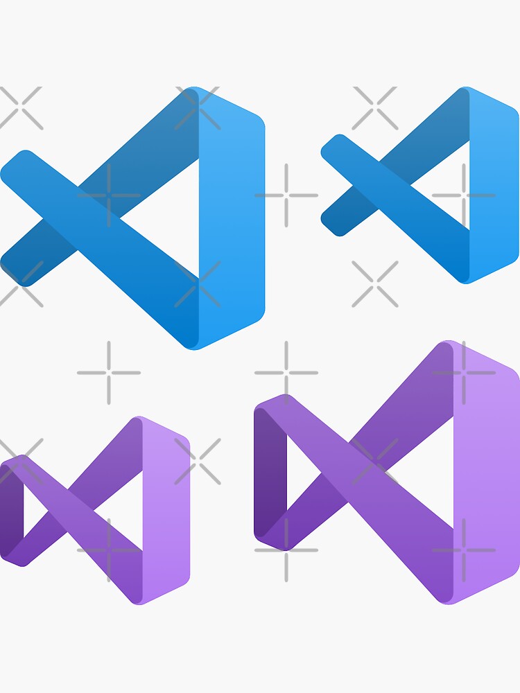 "Code and Visual Studio Icons" Sticker for Sale by Elias de Oliveira ...