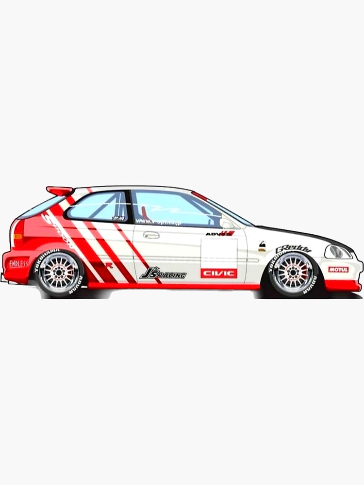 "Honda civic type R sticker decal" Sticker for Sale by redDottyDesign ...
