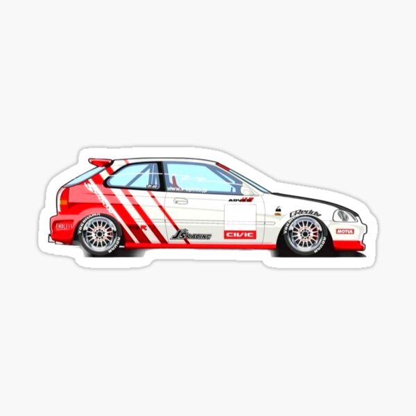 "Honda civic type R sticker decal" Sticker for Sale by redDottyDesign ...