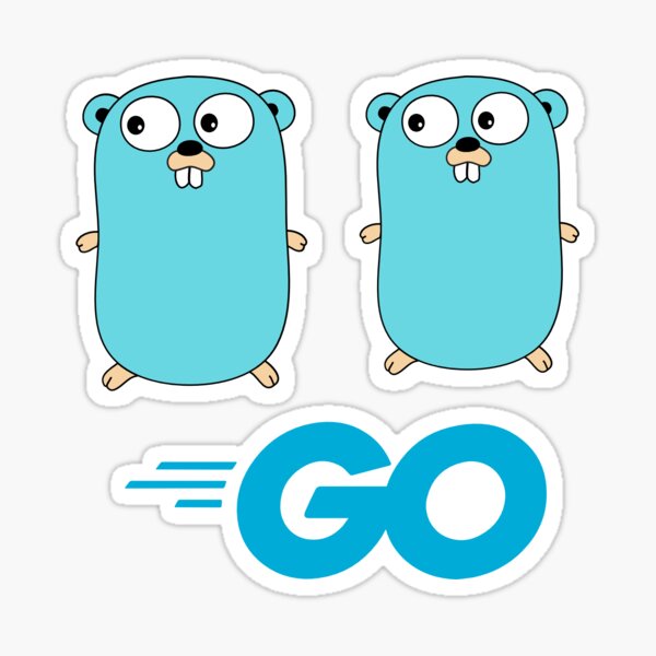 "Go Golang Icons. Go Text" Sticker for Sale by faeliaso | Redbubble