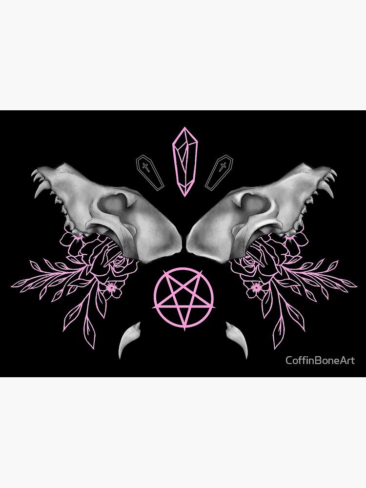 "Bite Print (Pink)" Sticker for Sale by CoffinBoneArt | Redbubble