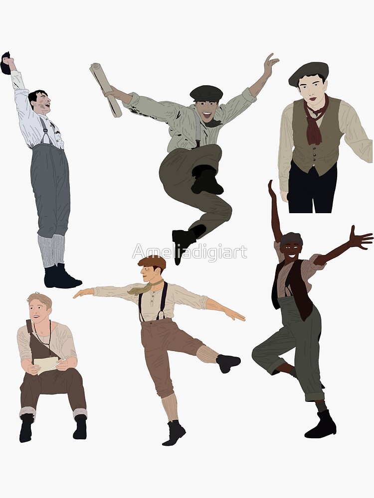 "Newsies UK character art" Sticker for Sale by Ameliadigiart | Redbubble