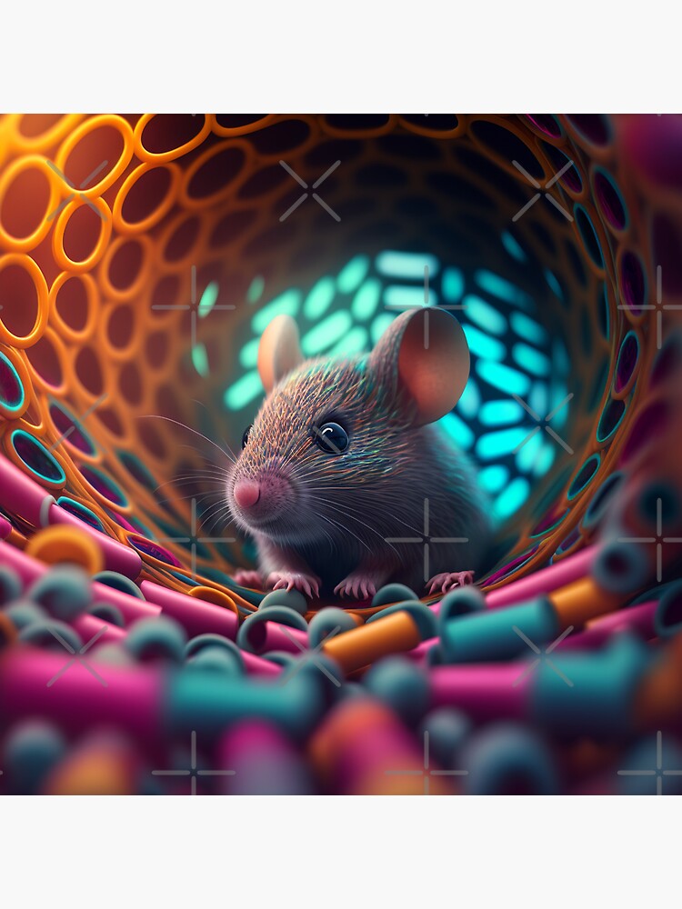 "Cute colorful mouse in tube" Sticker for Sale by Most-Mysterious ...