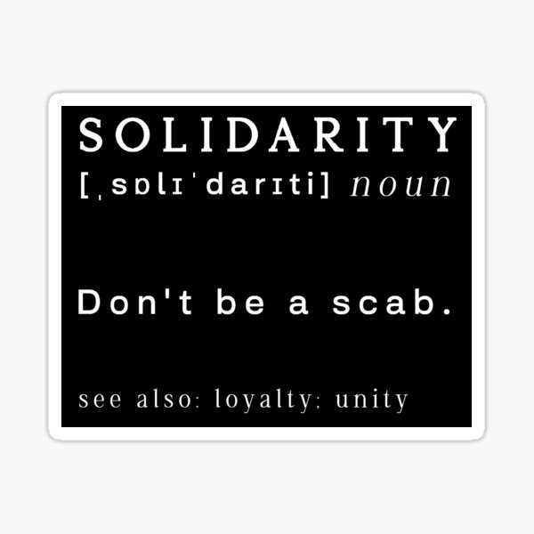 "Solidarity Dictionary Definition" Sticker for Sale by T-R-O | Redbubble