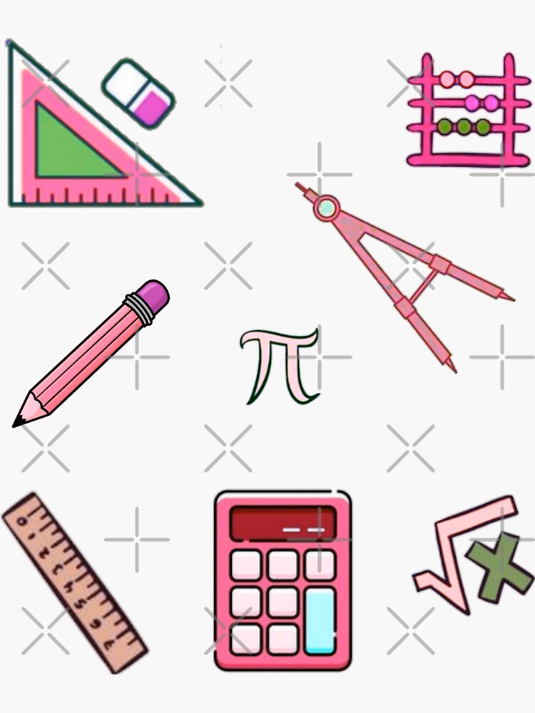"Pink Math School Subject Sticker Pack" Sticker for Sale by redakhatib ...