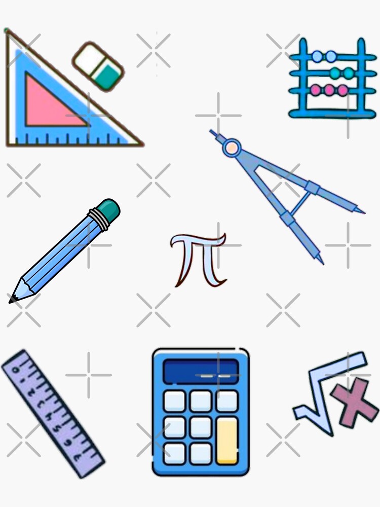 "Blue Math School Subject Sticker Pack" Sticker for Sale by redakhatib ...