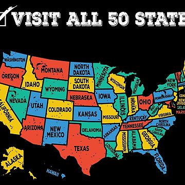 "Visited all 50 states, USA map gift for traveler" Sticker for Sale by ...