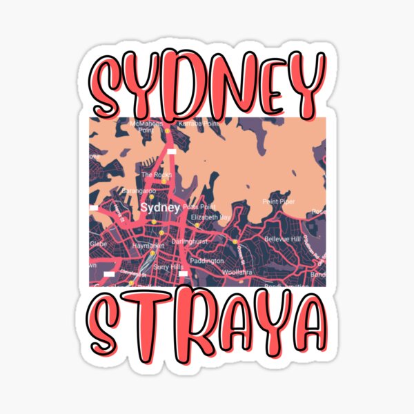 "SYDNEY STRAYA" Sticker for Sale by starfishstuff | Redbubble