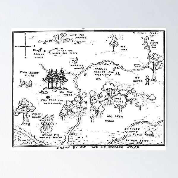 "Map of the Hundred Acre Wood" Poster for Sale by Amy Olsen | Redbubble