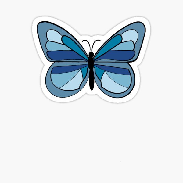 "Blue Butterfly" Sticker for Sale by MiniCatastrophe | Redbubble